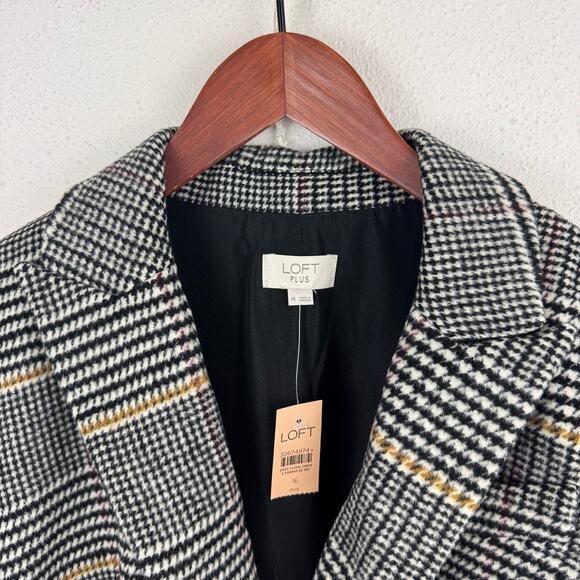 LOFT | Jackets & Coats | Nwt Loft Plus Houndstooth Plaid Blazer | Poshmark